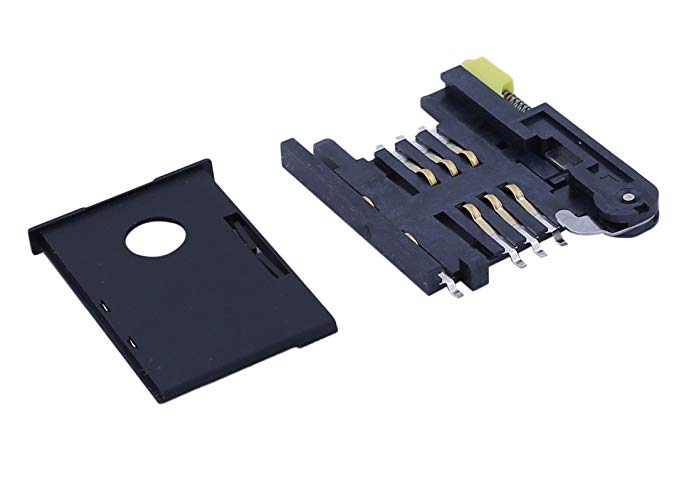 6 pin push type micro Sim Card Holder Shaft Up/Down/Horizontal ...