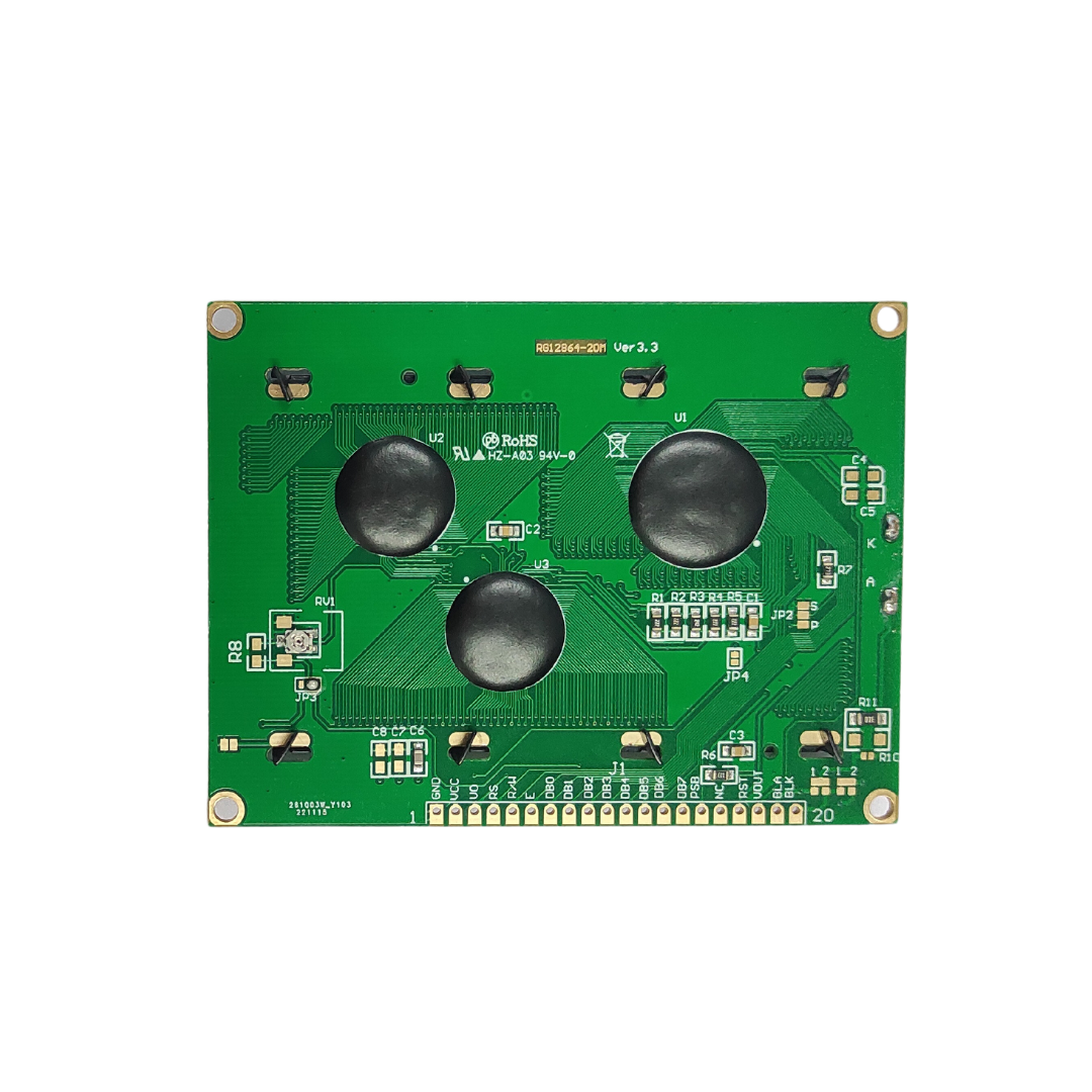 128X64 Graphic LCD Module | STN - Black Display Dot with Green ...