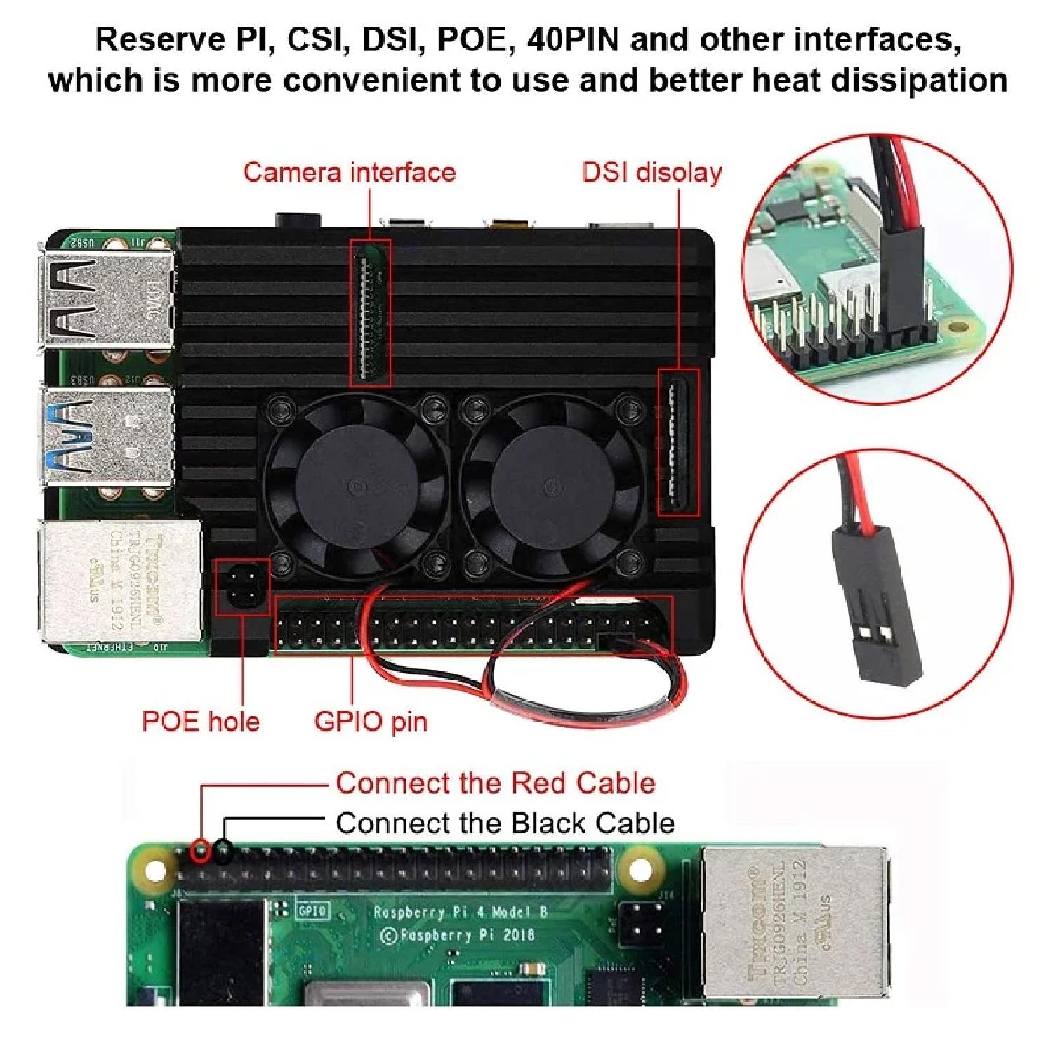 RASPBERRY PI - 4 Metal Aluminum with Fans
