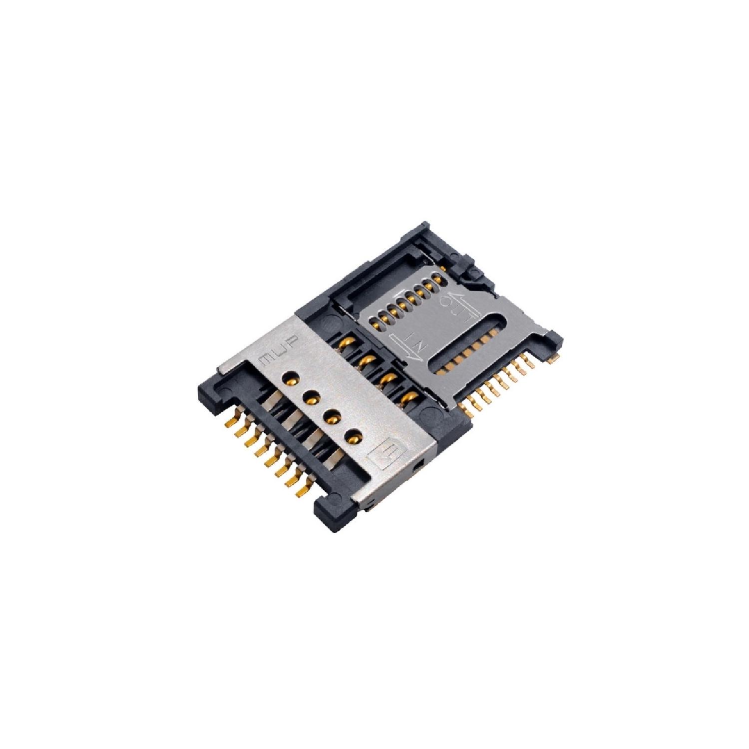 MUP M6019-02/03 MICRO SD 8Pin + Sim 8Pin (2 in 1 Card Connector)