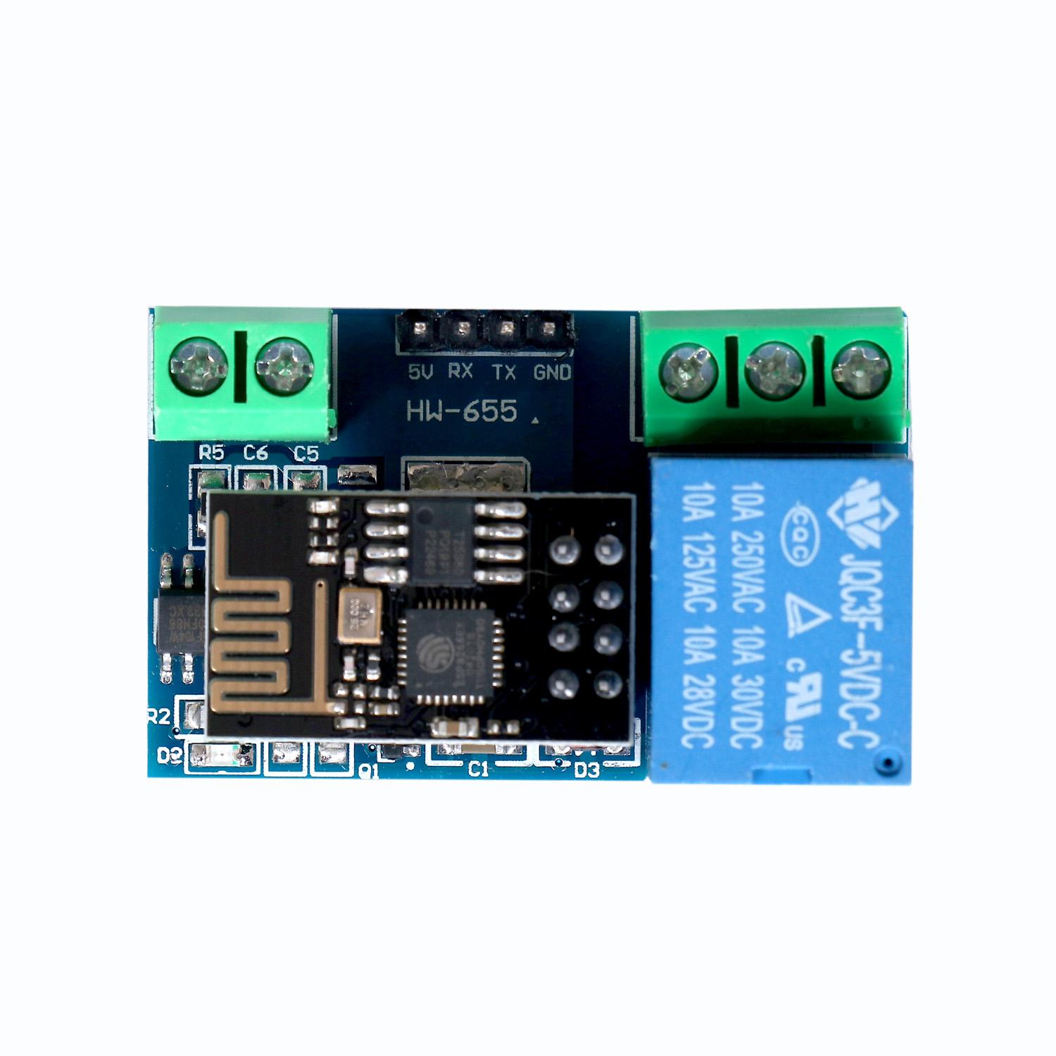 ESP8266 ESP-01 Serial WiFi Wireless Transceiver Module with relay board with integrated TCP/IP ...